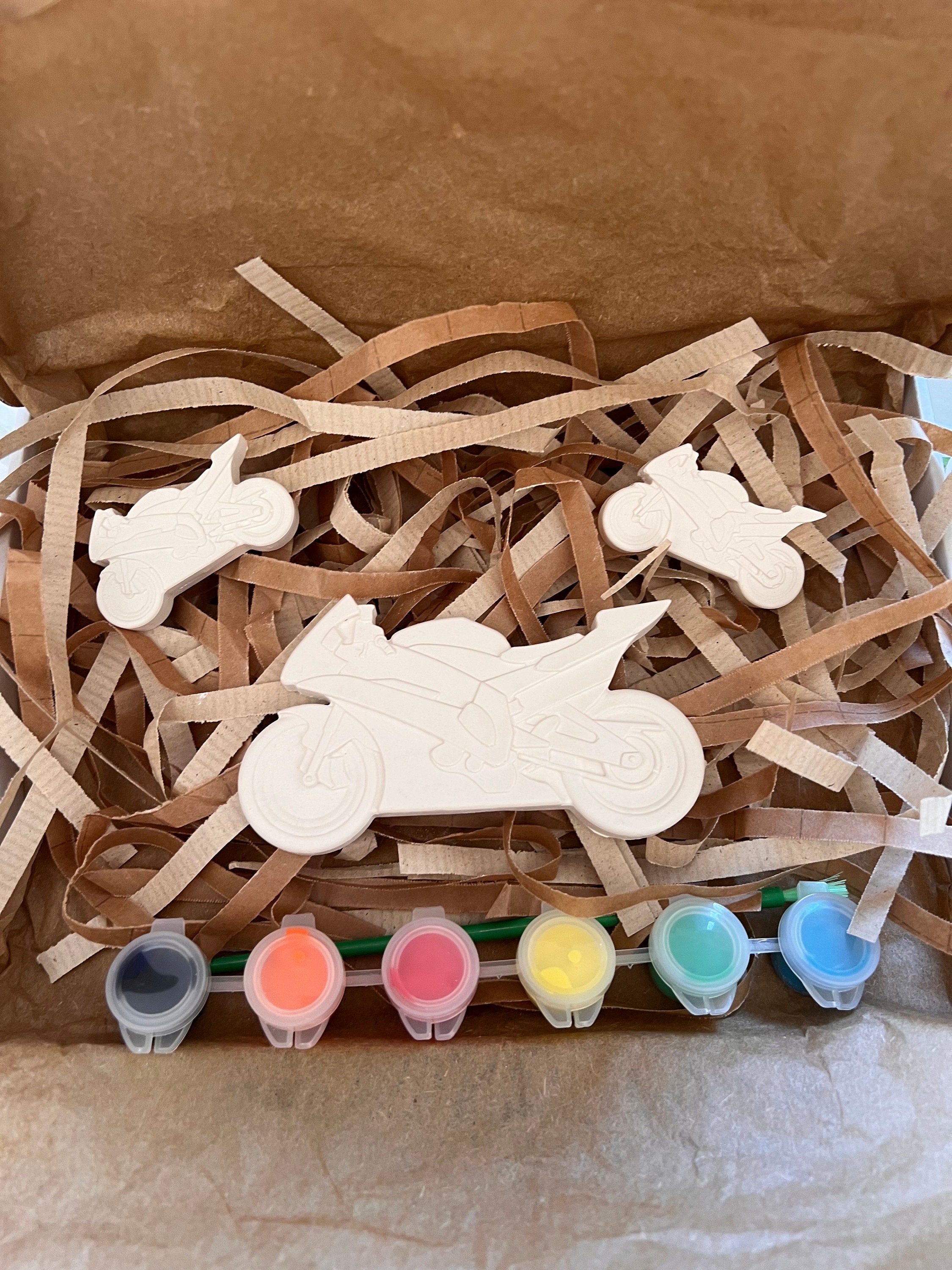 Motorbike Plaster of Paris Moulds Box Activity Set Room Decoration ...