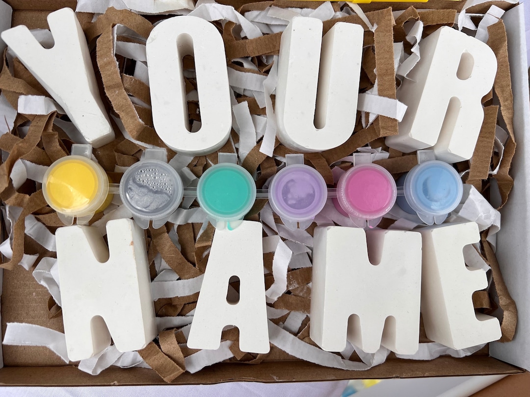 Paint Your Own Name Craft Box Activity Set Paintable Gift Children's ...