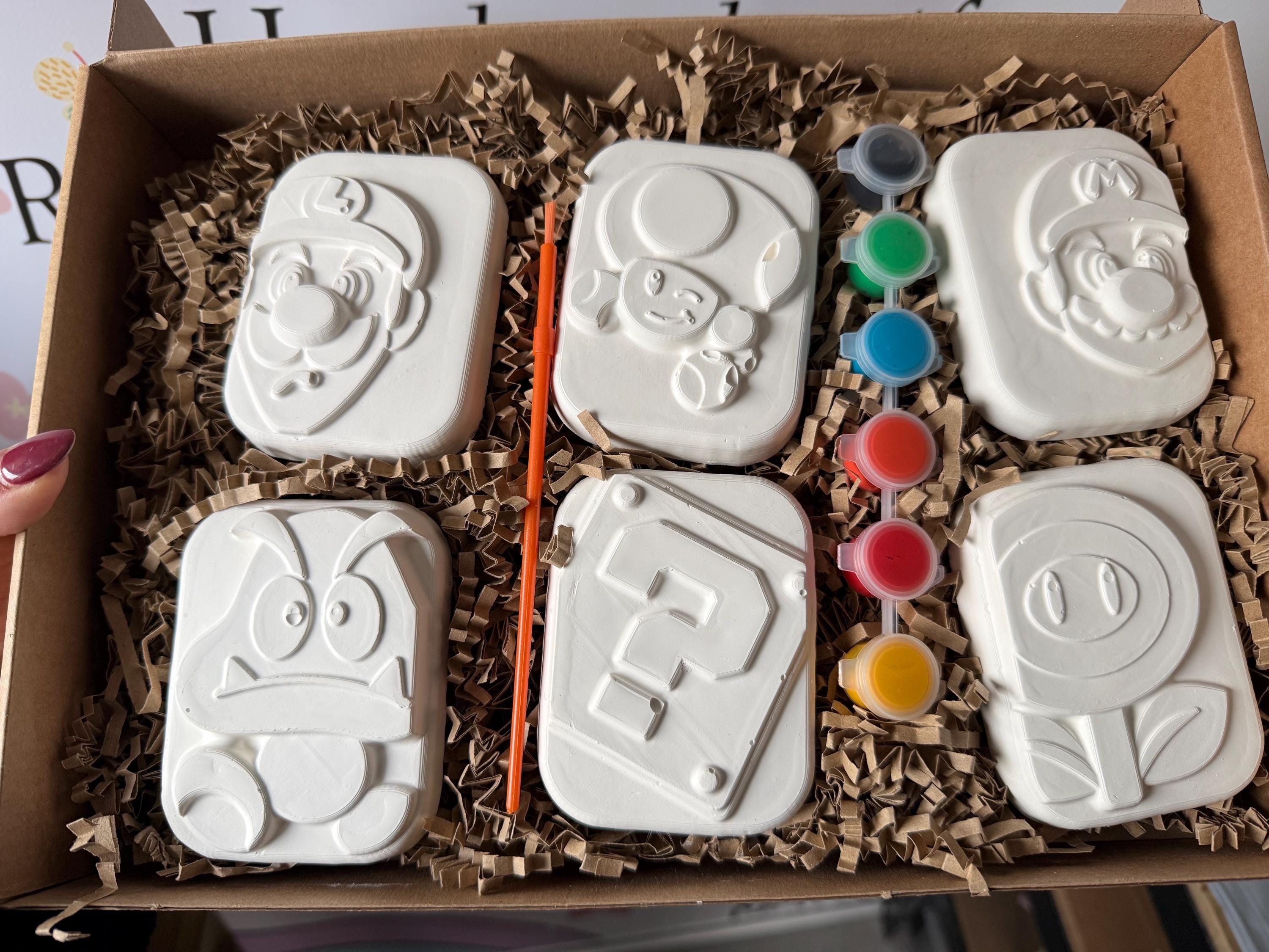 Mario Tiles Inspired Craft Box • 6 Paint-your-own Figures • Kids Art ...