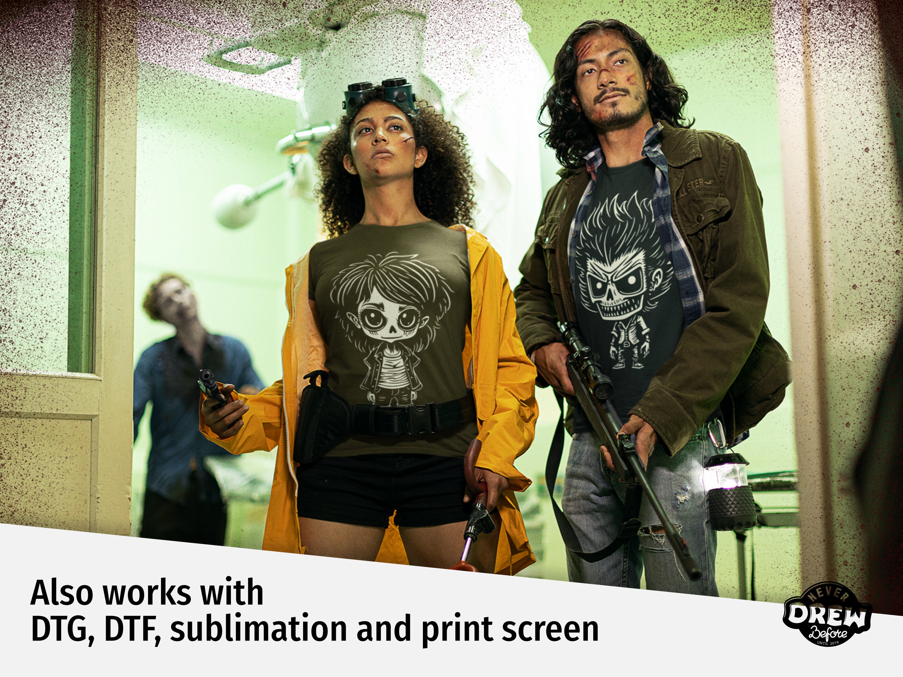 Playful Zombie Duo SVG. Boy and Girl Zombie. Gender-inclusive Design ...