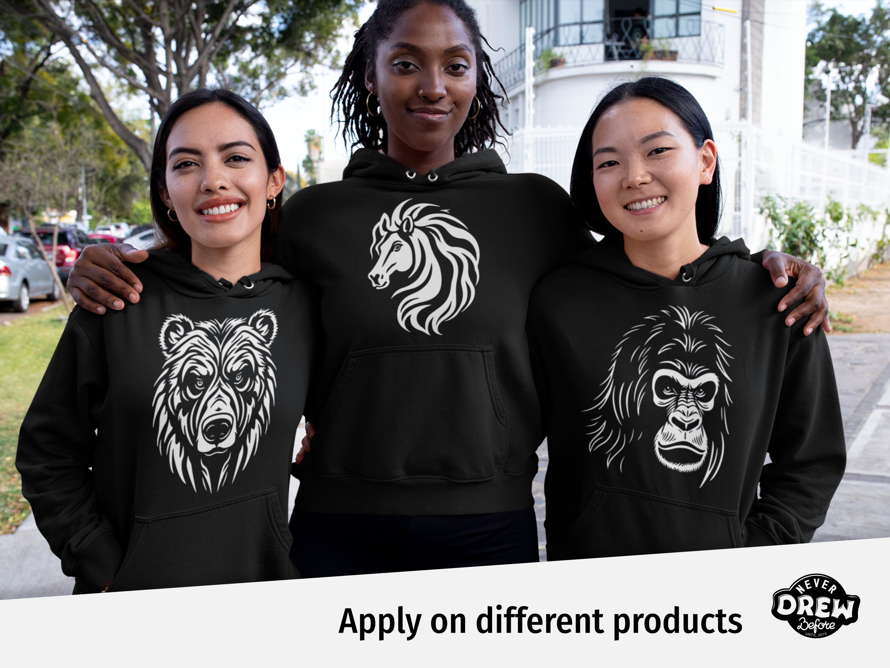 Wild Animals SVG & PNG Bundle. 10 Stunning Illustrations. Dark ...