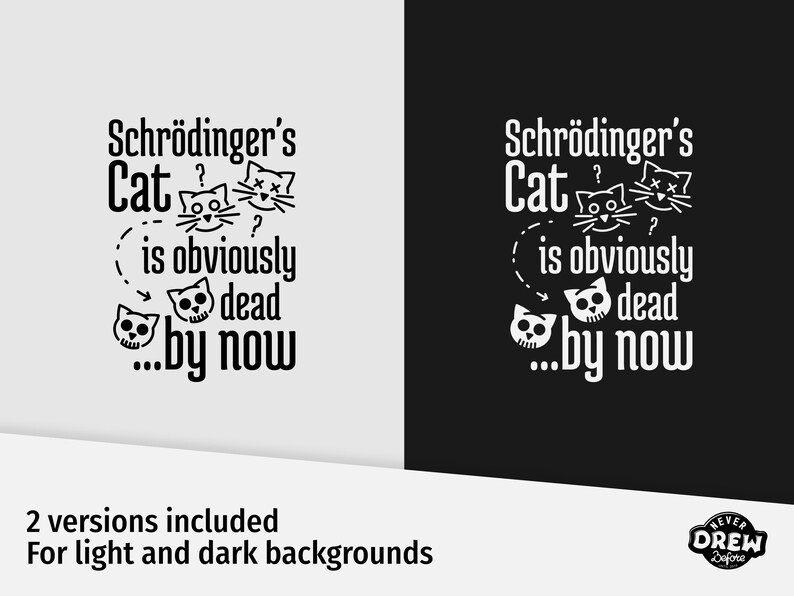 Schrödinger's Cat Humor SVG. Minimalistic Design for Nerds. Cricut ...
