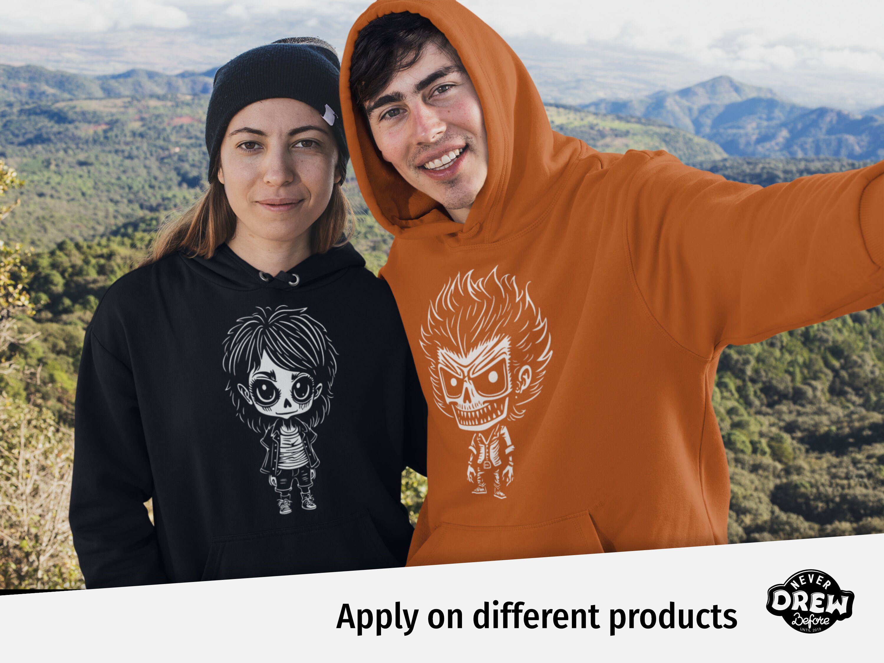 Playful Zombie Duo SVG. Boy and Girl Zombie. Gender-inclusive Design ...