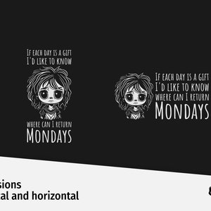 Funny Monday Blues SVG. Girl Graphic Design. Dark Background - T-shirt ...
