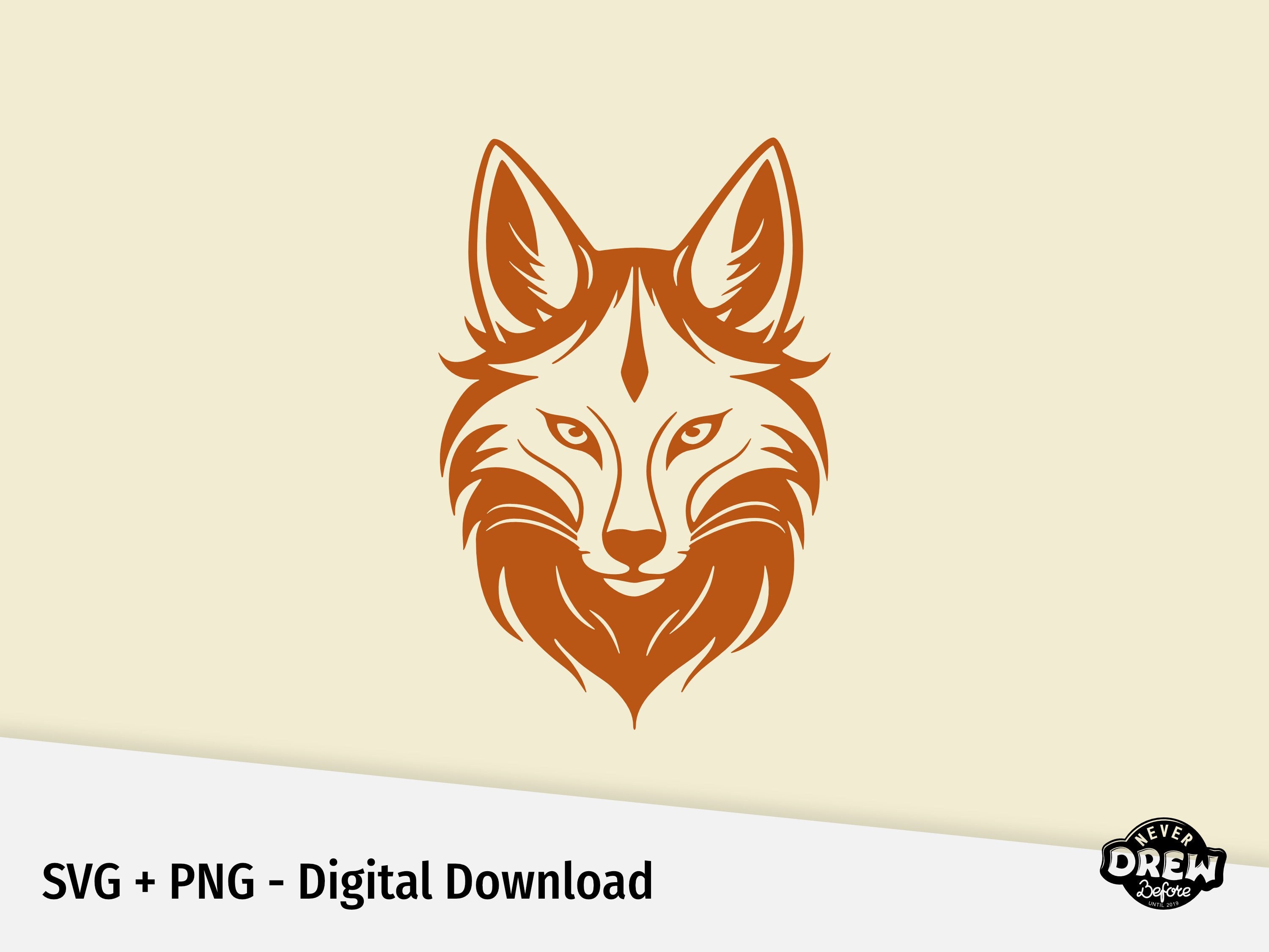 Majestic Fox Head SVG. Light Background Design. Outdoor Minimalistic ...