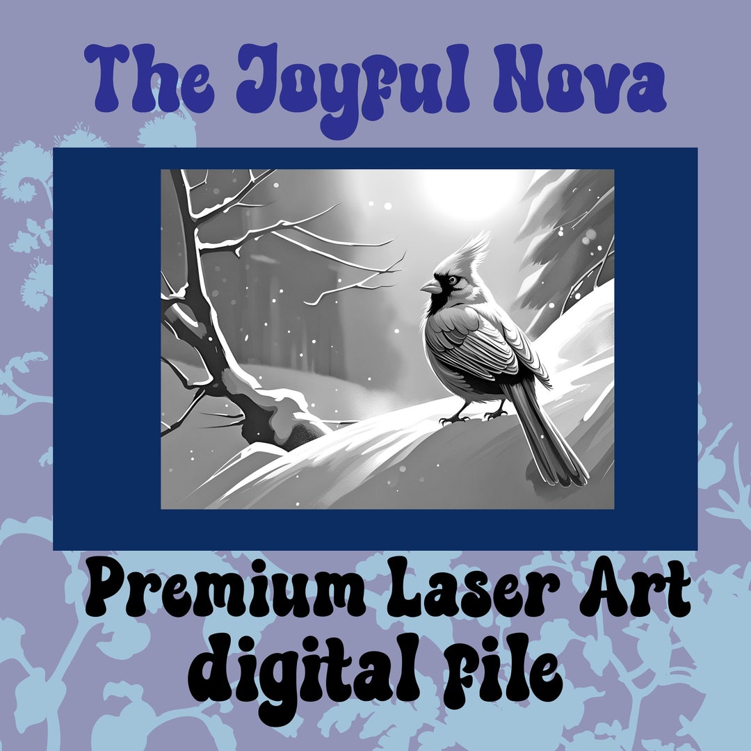 Winter Cardinal Memory Digital Laser Engraving Art - Etsy