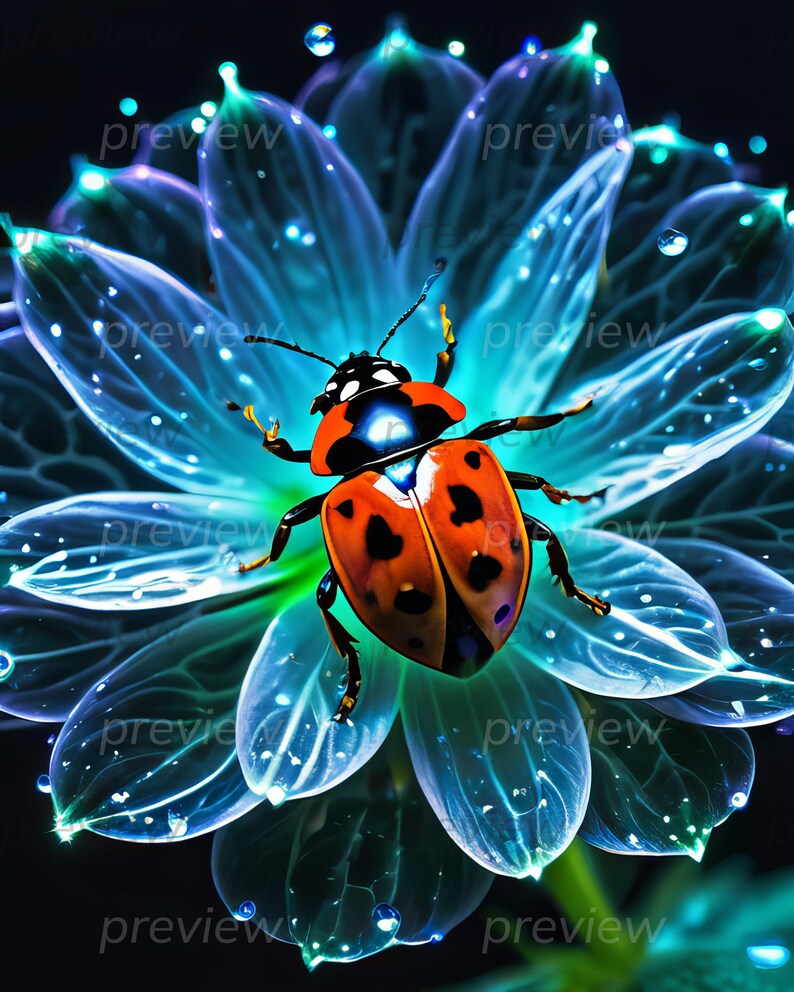 A Ladybug on a Flower, Instant Download Flower, Flower Macro ...