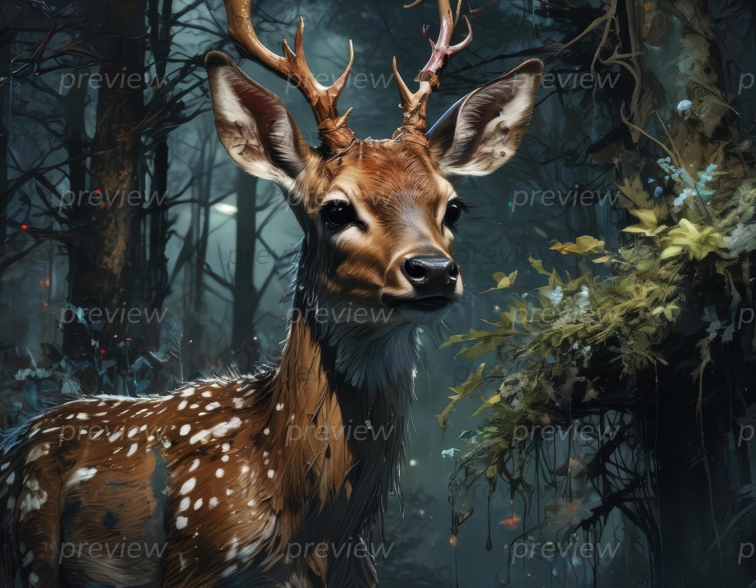 Deer in the Woodlands Digital Download Large Format Printable Fine Art ...