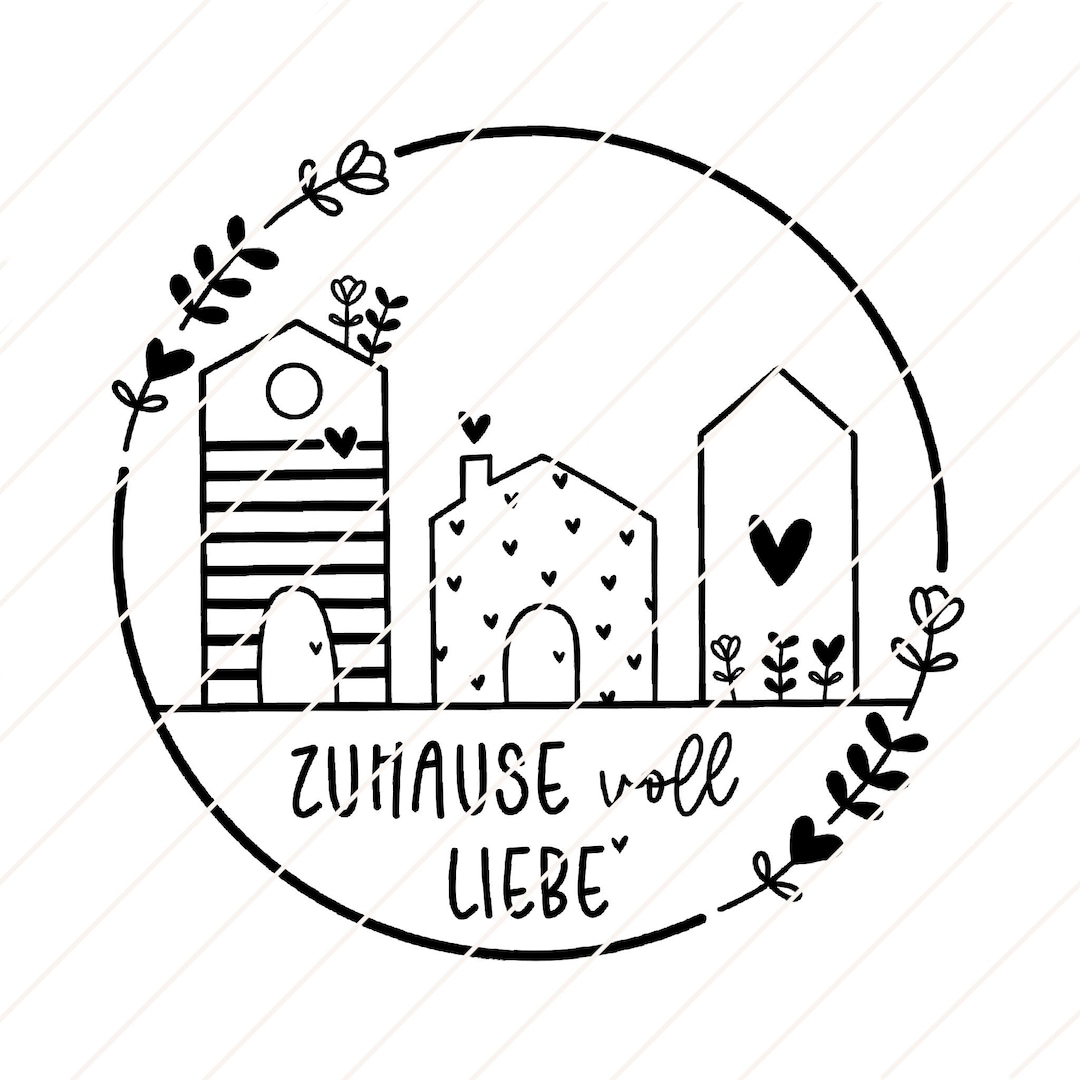 Happy Zuhause voll Liebe Laser und Plotterdatei in PNG, SVG und DXF ...