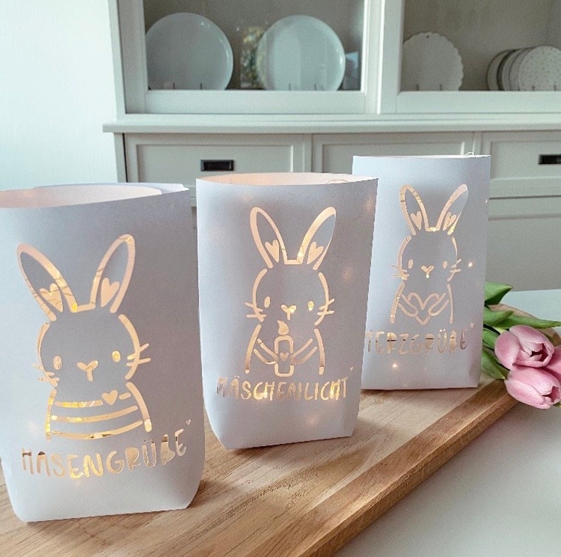 Happy Rabbit Light Bag Plotter File for a Paper Light Bag as - Etsy