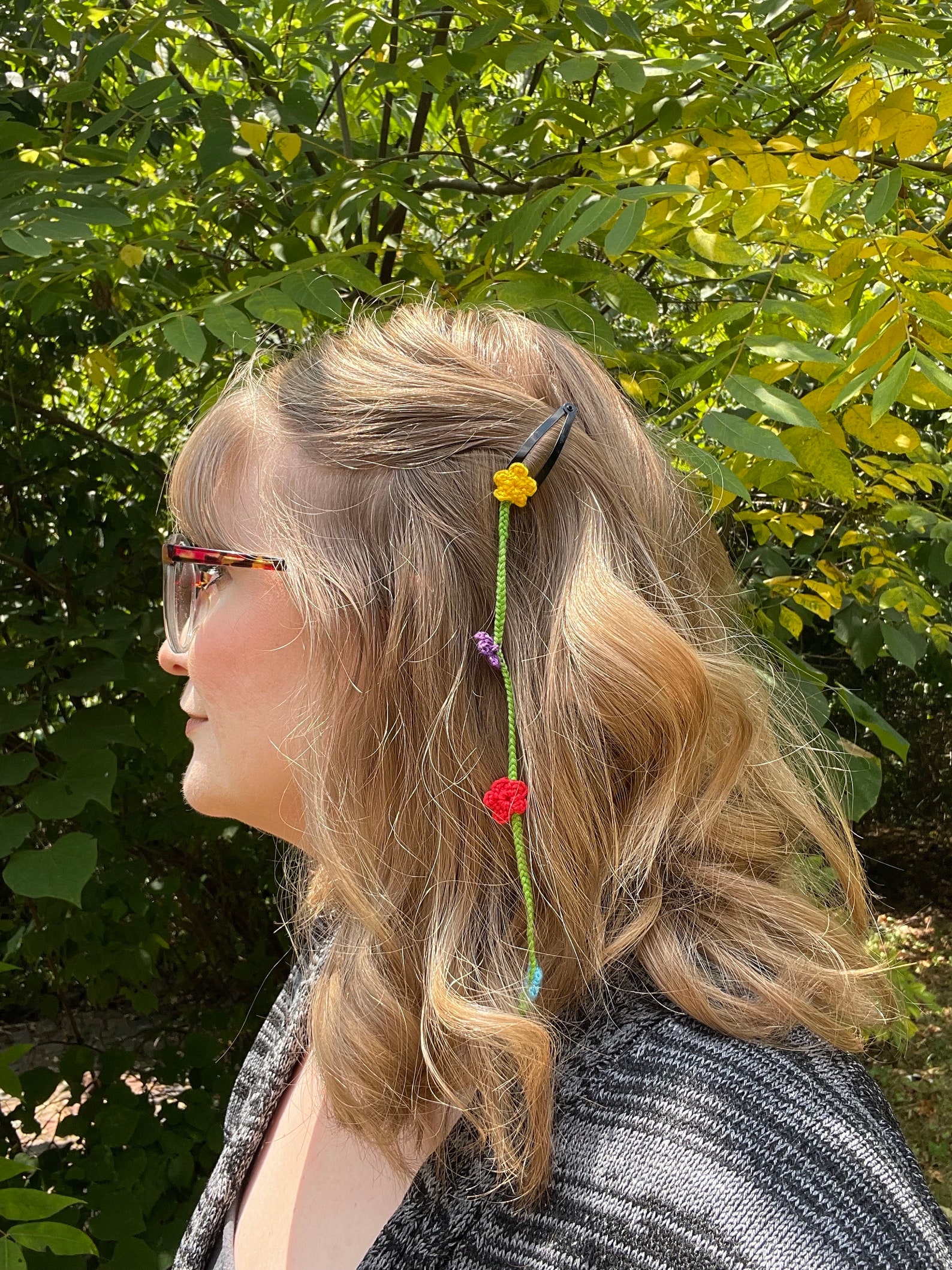Flower Hair Ribbon Clip-black Clip - Etsy