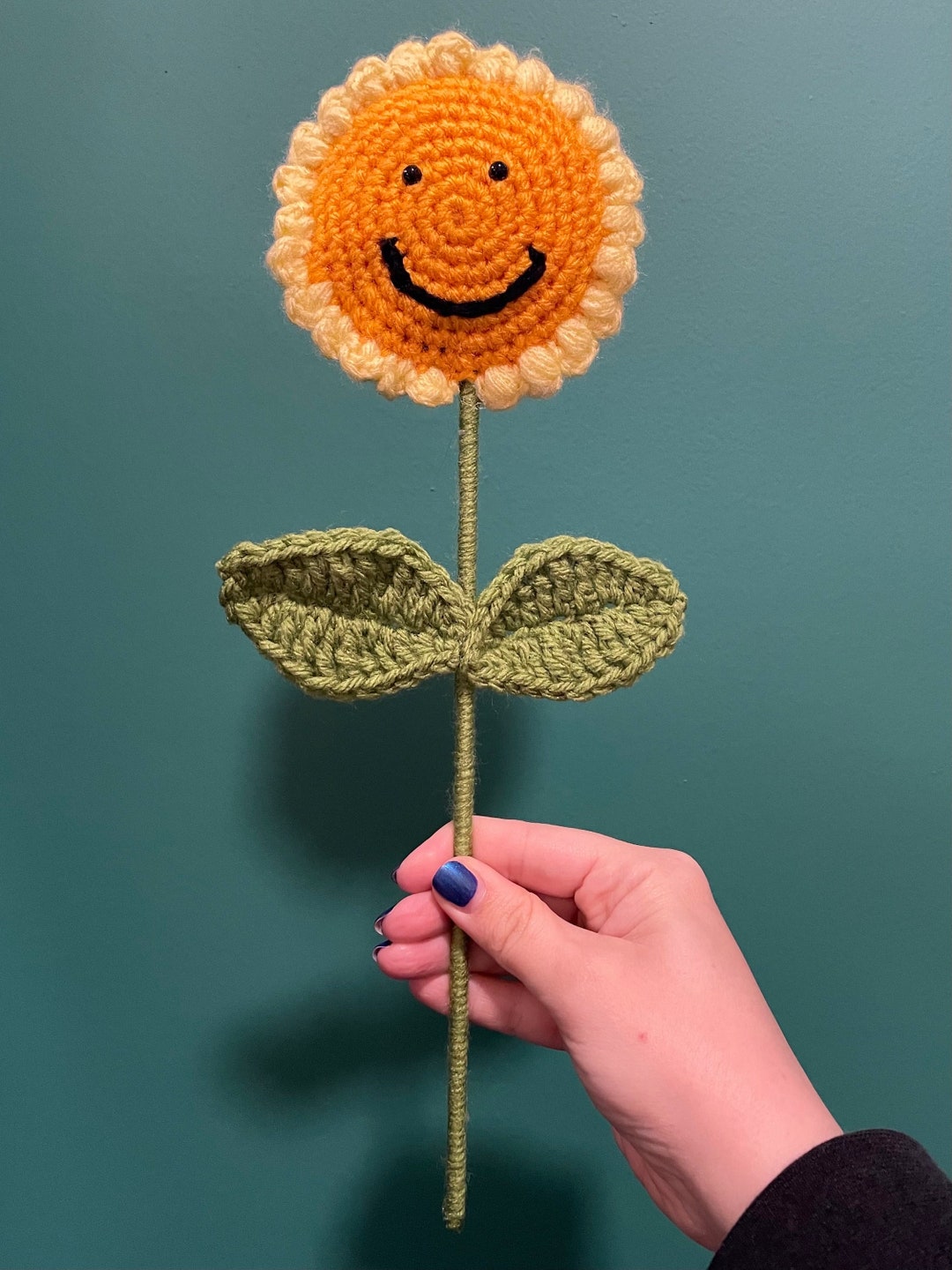 Crochet Smiley Face Flower - Etsy