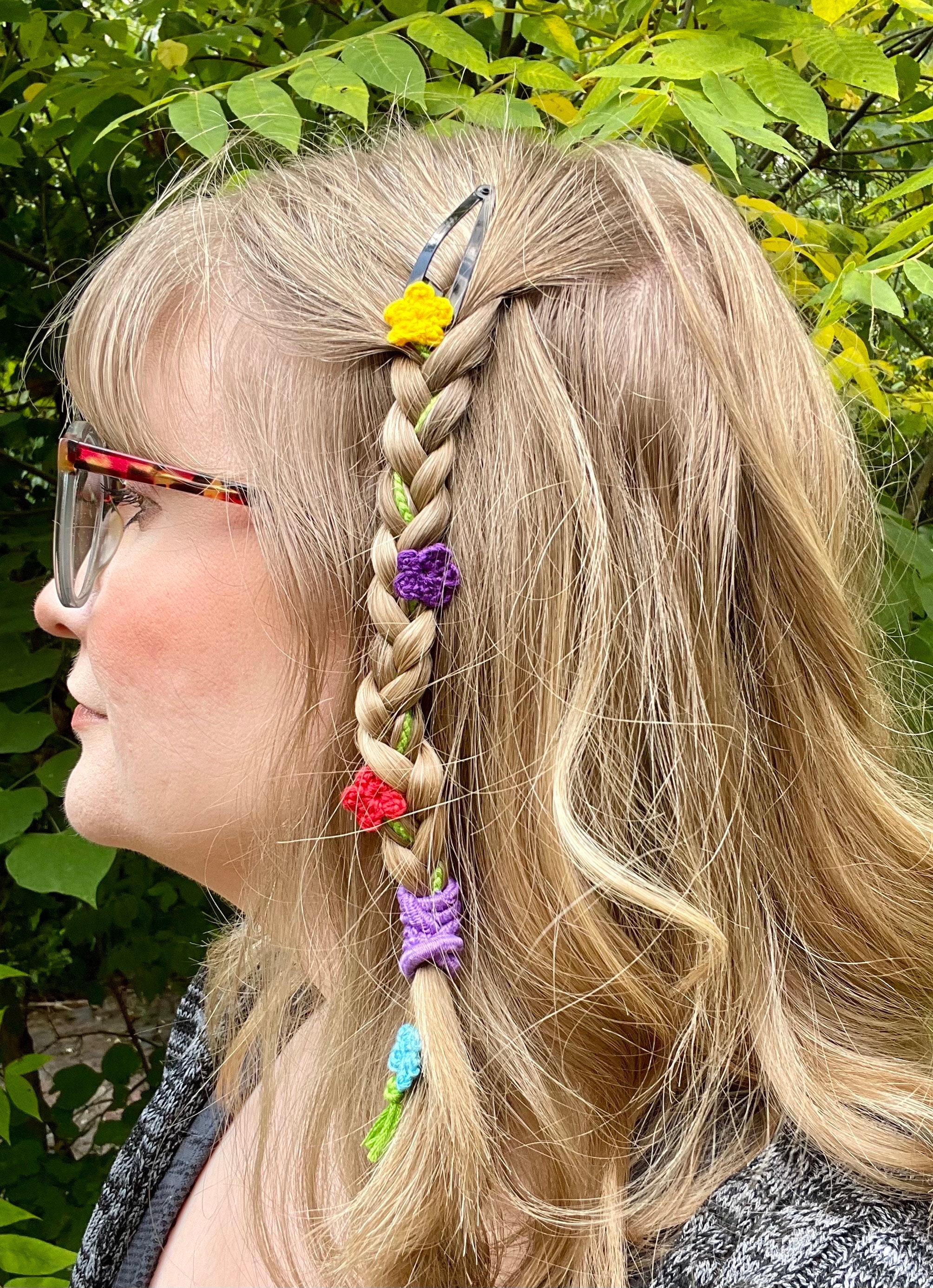 Flower Hair Ribbon Clip-black Clip - Etsy