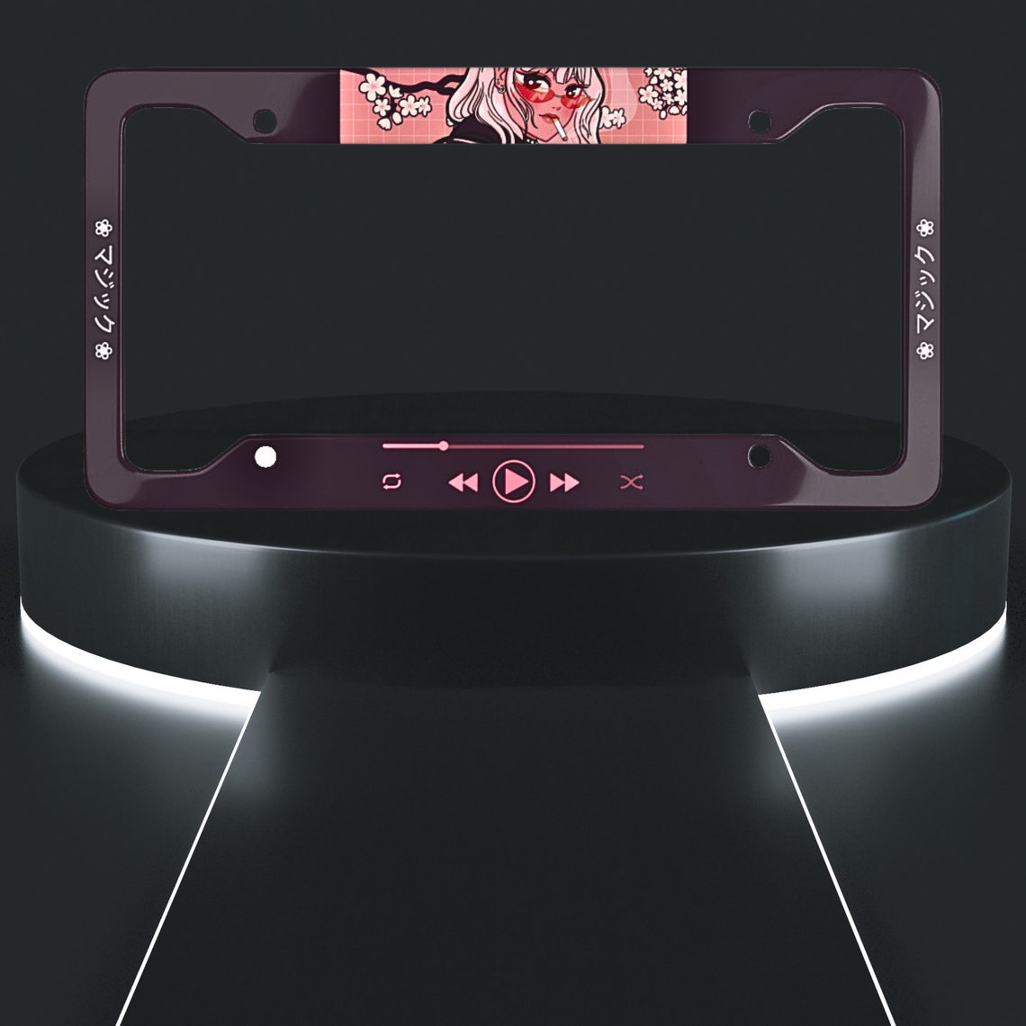 Preppy Anime Girl License Plate Frame, Anime Car Accessories, Anime ...