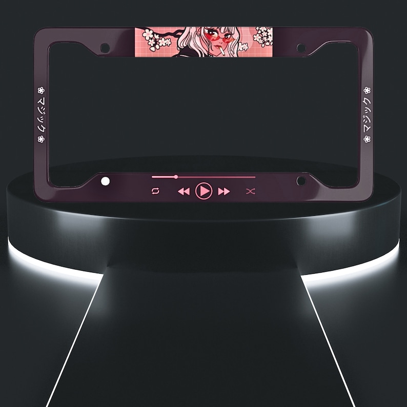 Preppy Anime Girl License Plate Frame, Anime Car Accessories, Anime ...