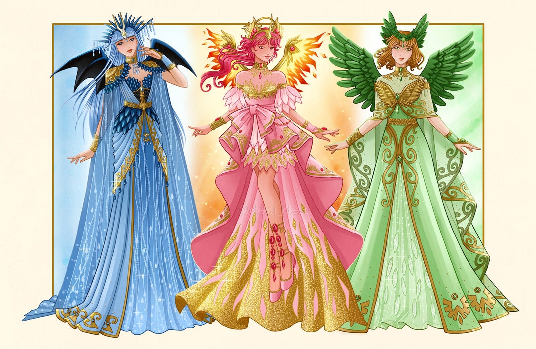 Magical Elemental Trio 11x17 Art Print - Etsy