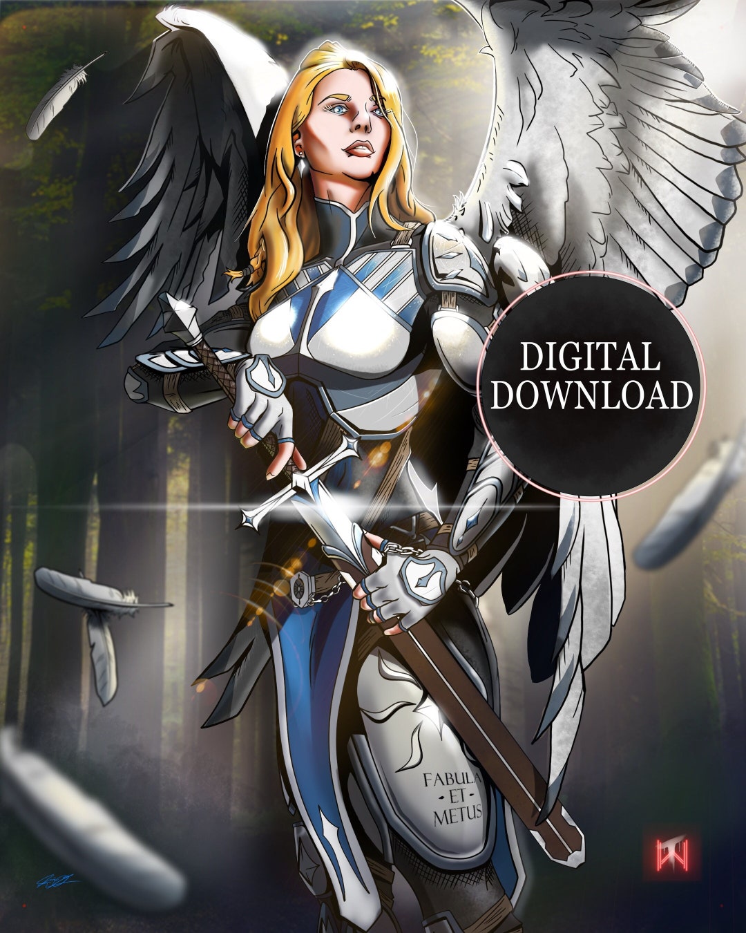 Printable Archangel Poster Hand-drawn Illustrated Angel - Etsy