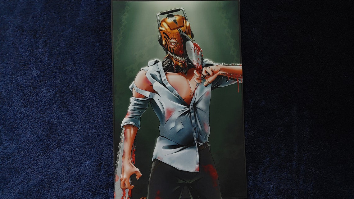 Large Chainsaw Man Poster Original Denji Hand-drawn - Etsy