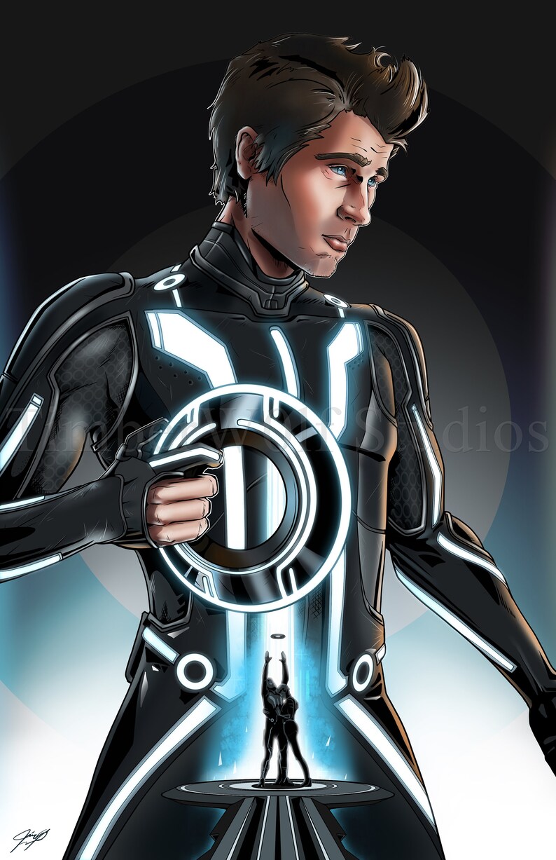 Printable TRON: Legacy - Sam Flynn Portrait ~ Original Hand-drawn ...