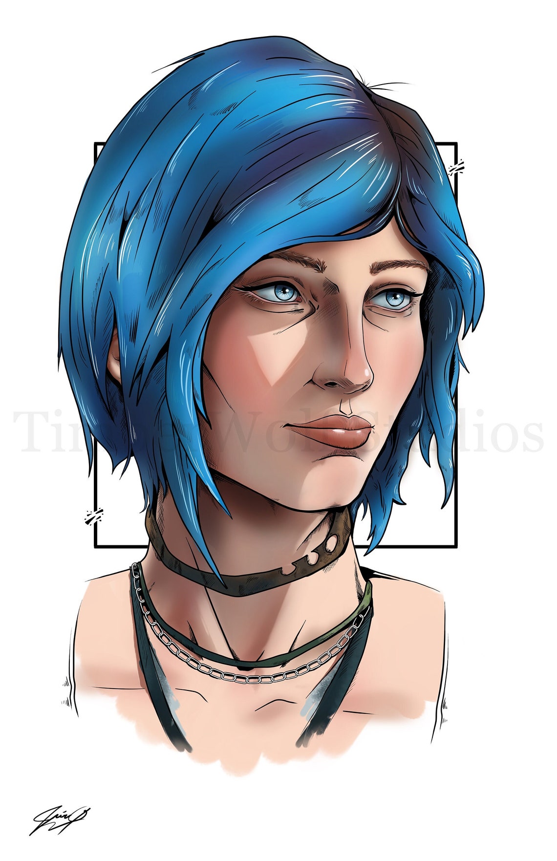 Large Chloe Price: Blue Poster ~ Life is Strange 11" X 17" Hand-drawn ...