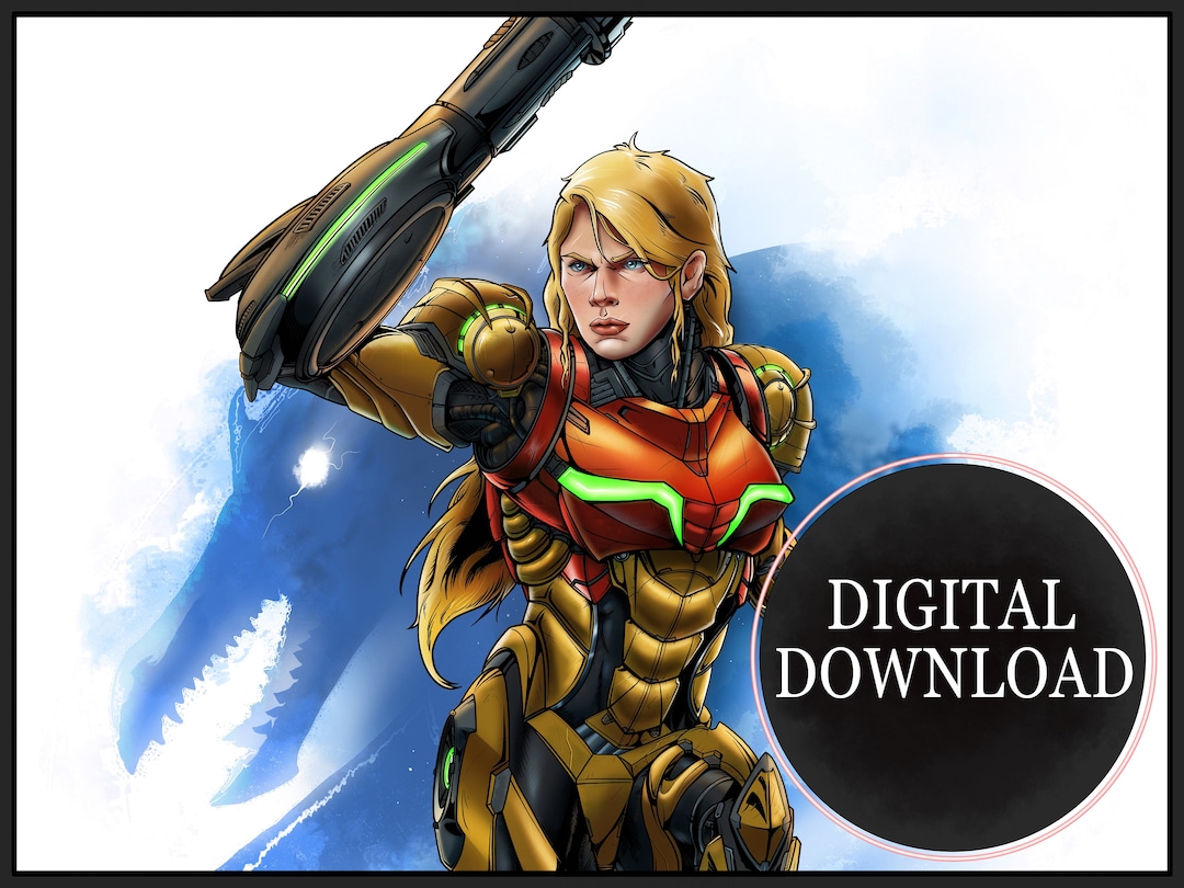 Printable Metroid: Samus Aran Poster ~ Original Hand-drawn Illustrated ...