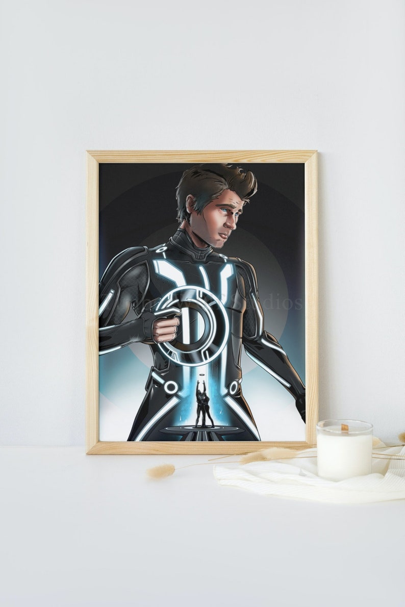 Printable TRON: Legacy - Sam Flynn Portrait ~ Original Hand-drawn ...