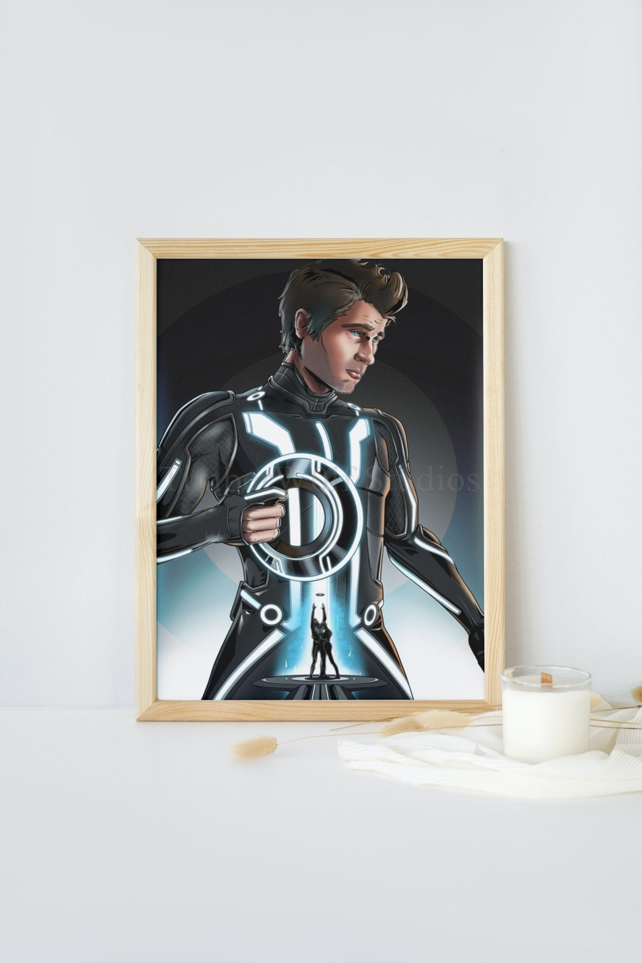 TRON: Legacy - Sam Flynn Poster ~ Original Hand-drawn Illustrated Print ...