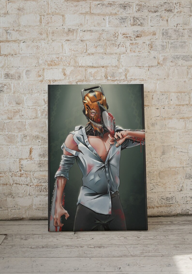 Large Chainsaw Man Poster Original Denji Hand-drawn - Etsy