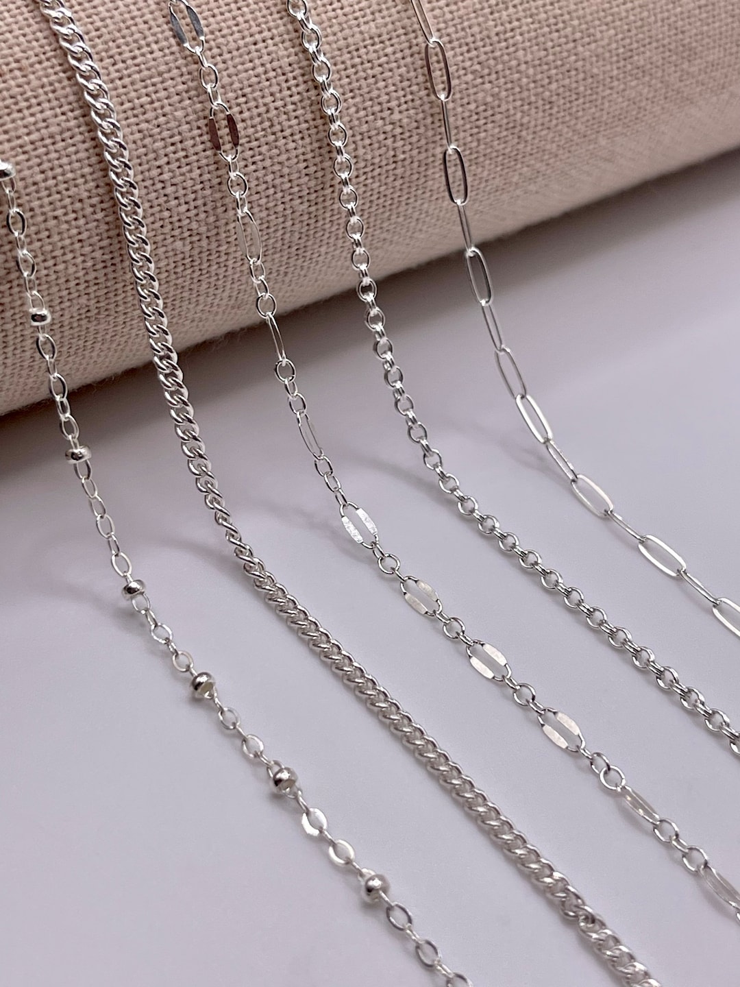 Permanent Jewelry Sterling Silver Chain Starter Pack, 15ft Total Chain, .925 SS Chain by the ...