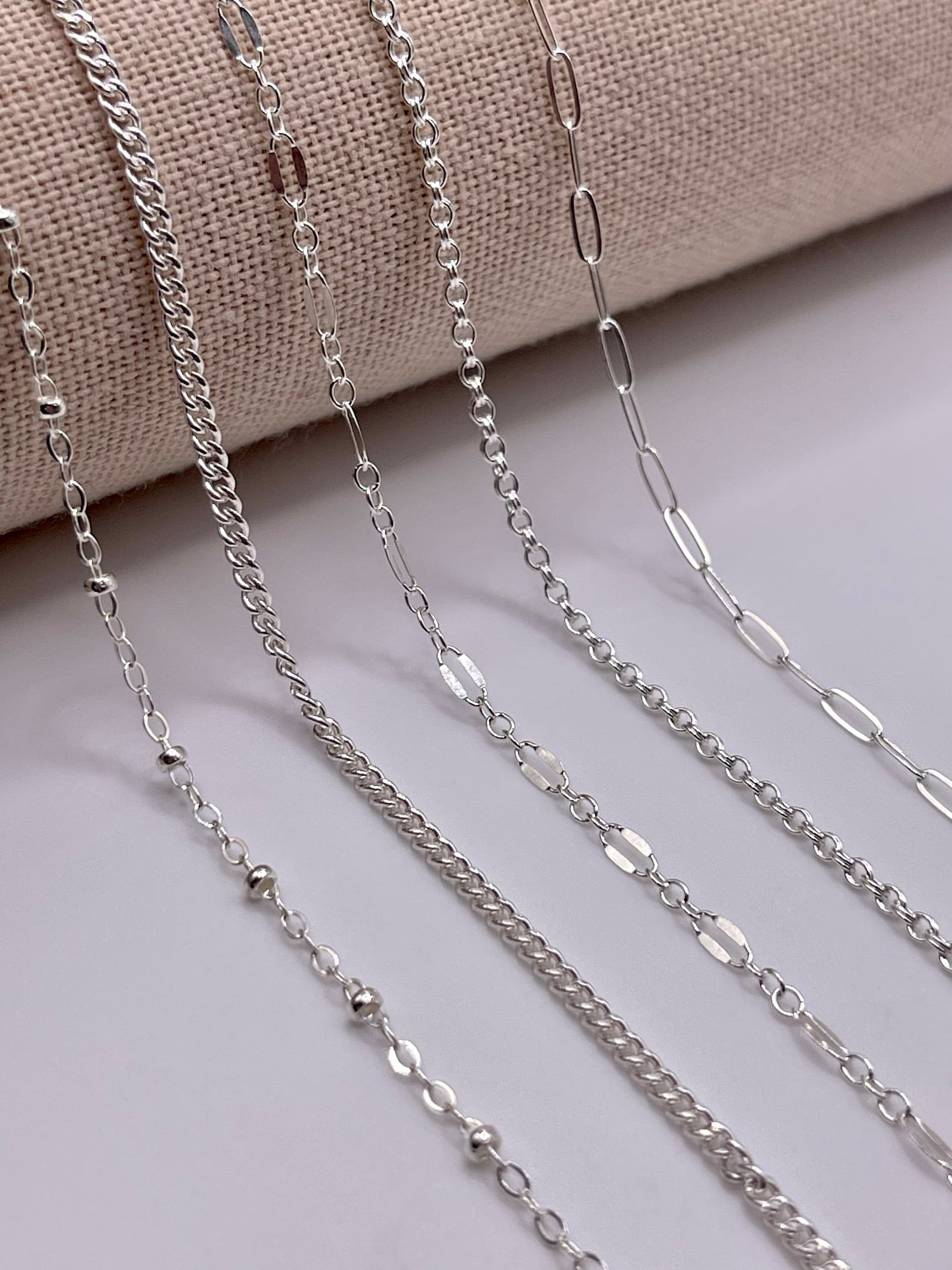Sterling Silver Chain Starter Pack: 15ft Variety for Permanent Jewelry ...