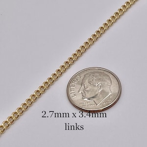 14k Gold-filled Chunky Curb Chain, 2.7mm Cuban Style, Chain by the Foot, Bulk/wholesale, Perfect ...