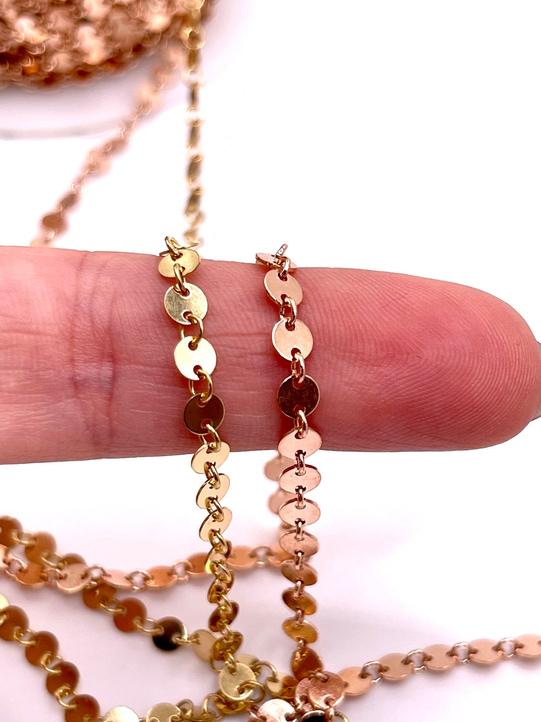 14k Gold-filled, Rose Gold-filled 4mm Disc Chain, Wholesale Chain by ...