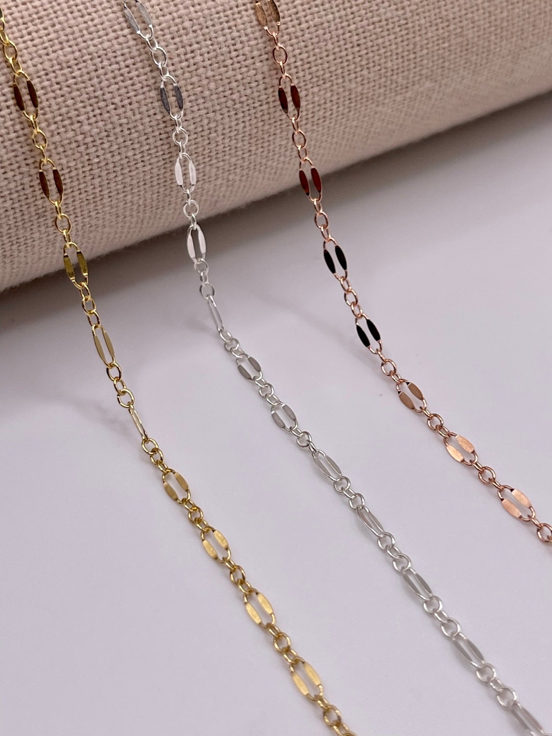 14k Gold-filled Dapped Sequin Cable Chain: 2.5mm Permanent Jewelry - Etsy