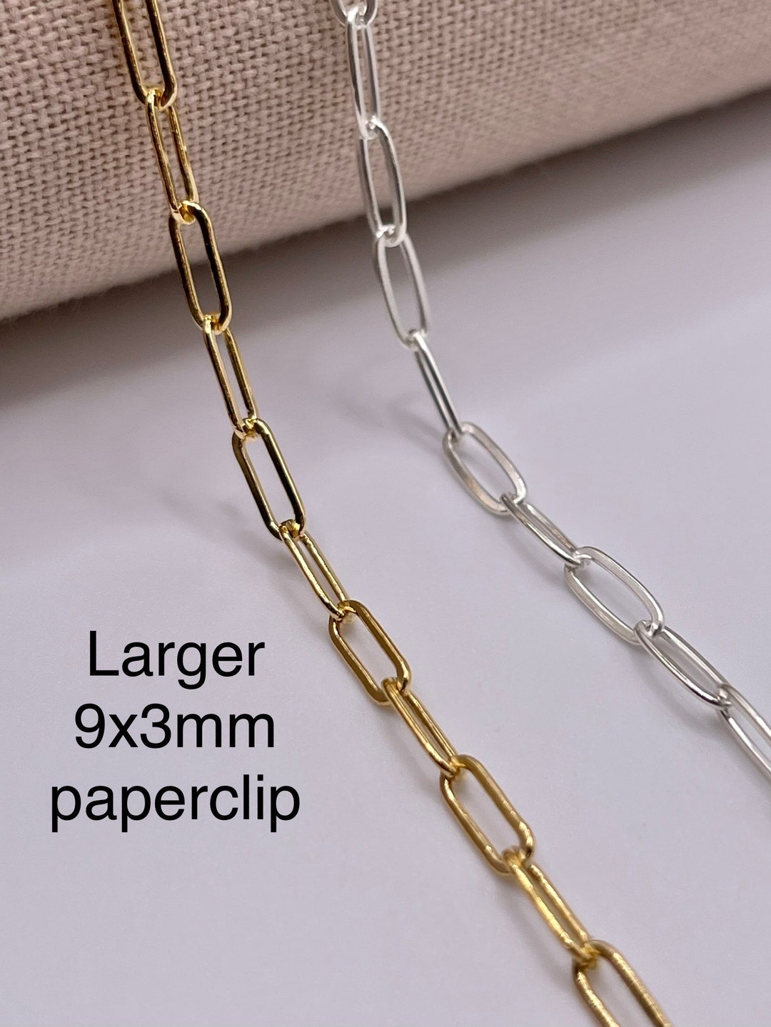 14k Gold-filled Paper Clip Chain: 9mm X 3mm, Wholesale Jewelry Supplies ...