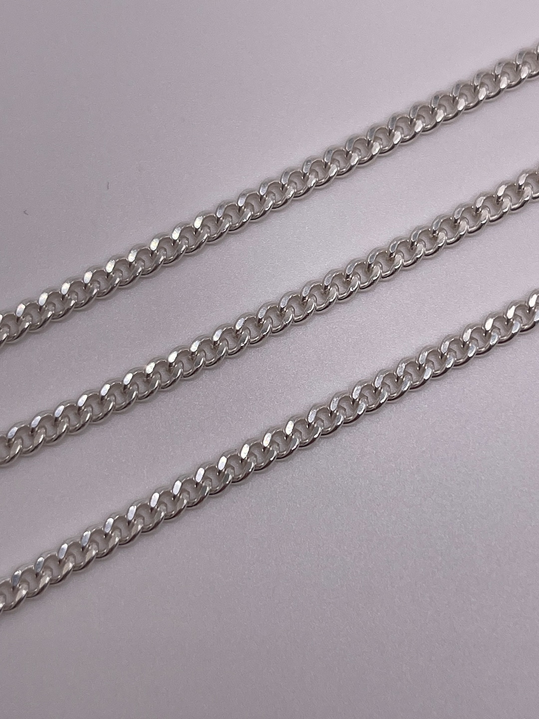 Sterling Silver Curb Chain, 3.15mm Cuban Link, Bulk Wholesale - Etsy