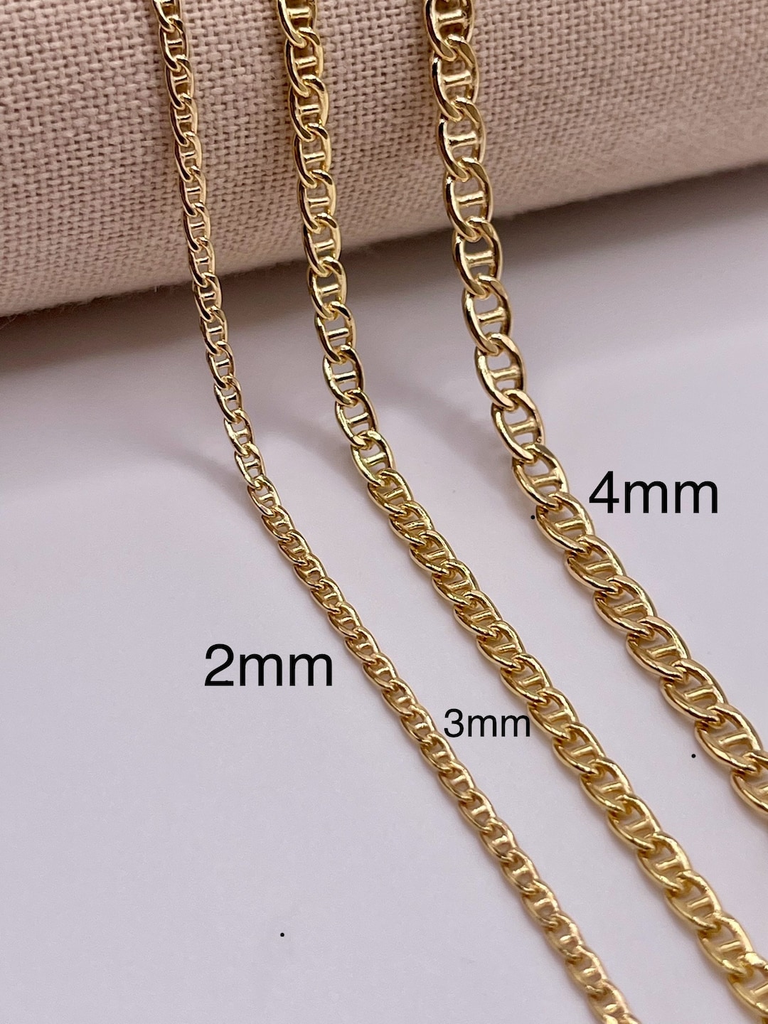14k Gold-filled Mariner Chain 2mm, 3mm or 4mm, Bulk, Wholesale by the ...