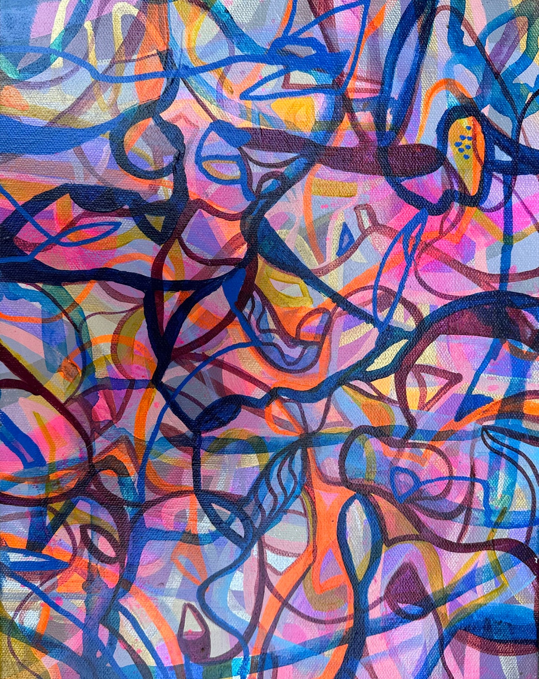 Original Abstract Painting Psychedelic Art 11x14 Inch Acrylic Painting ...