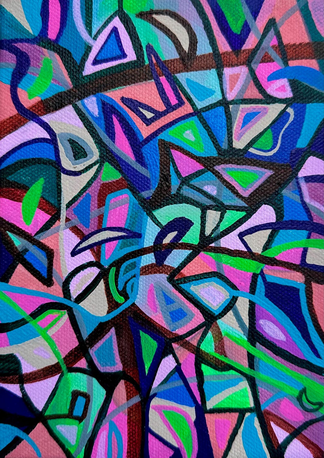 Mini Abstract Painting - 5x7 Original Abstract - Sweet Pea Art ...