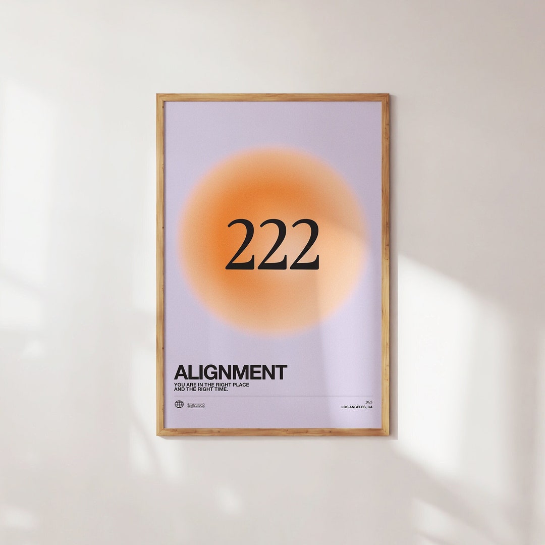 Aura Angel Number 222 Poster Instant Printable Download, Angel Number ...