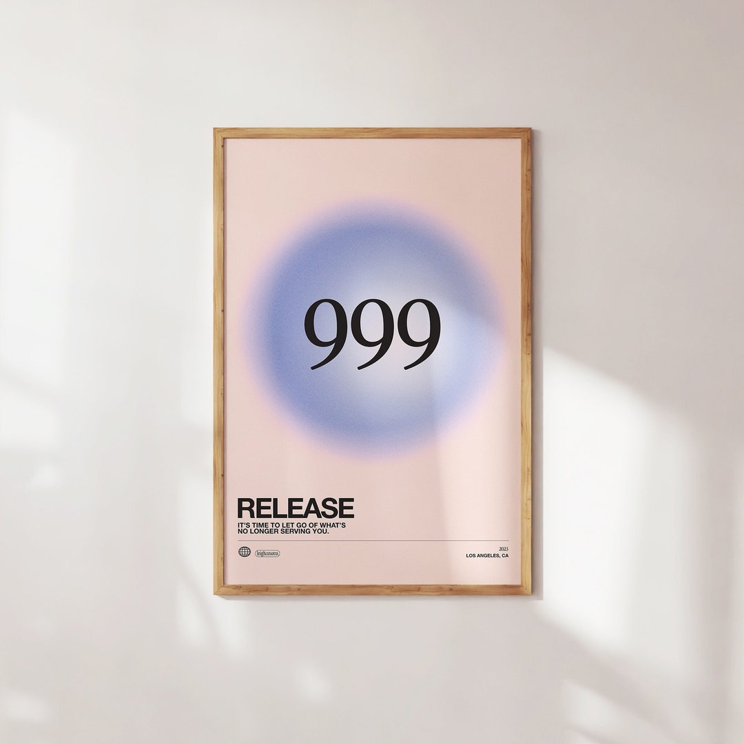 Aura Angel Number 999 Poster Instant Printable Download, Angel Number ...