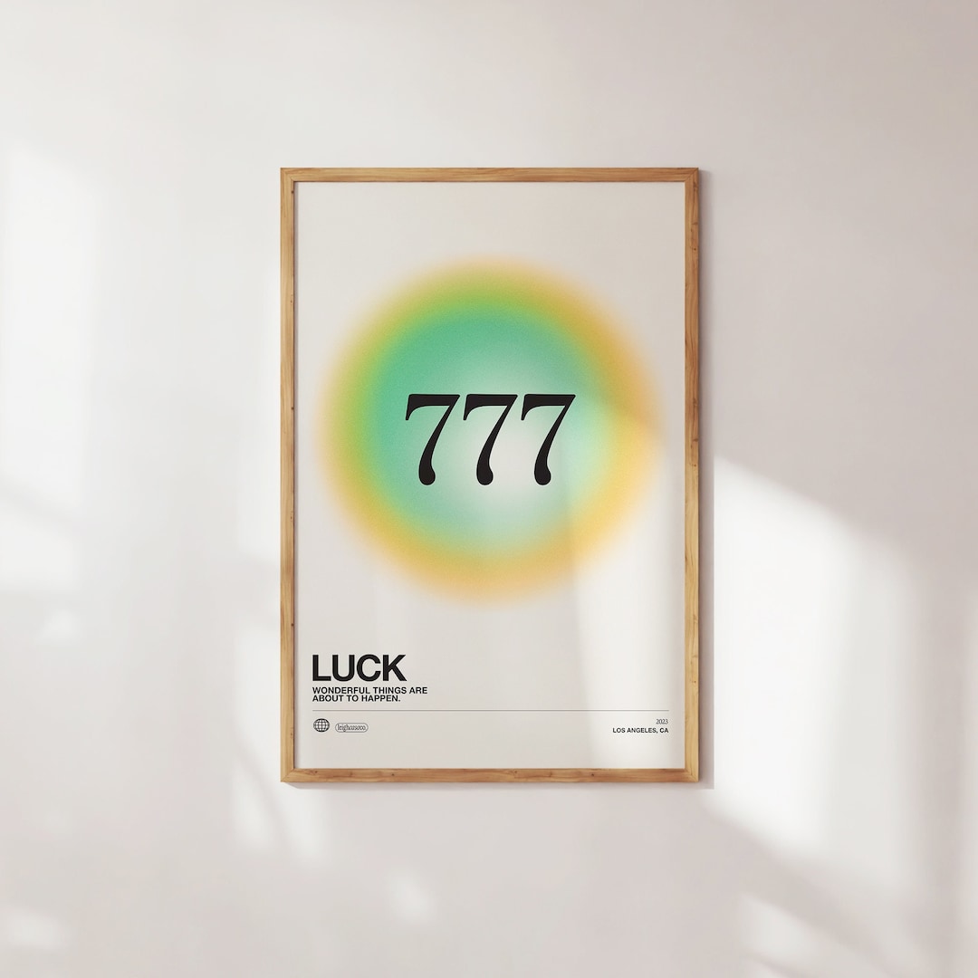 Aura Angel Number 777 Poster Instant Printable Download, Angel Number ...