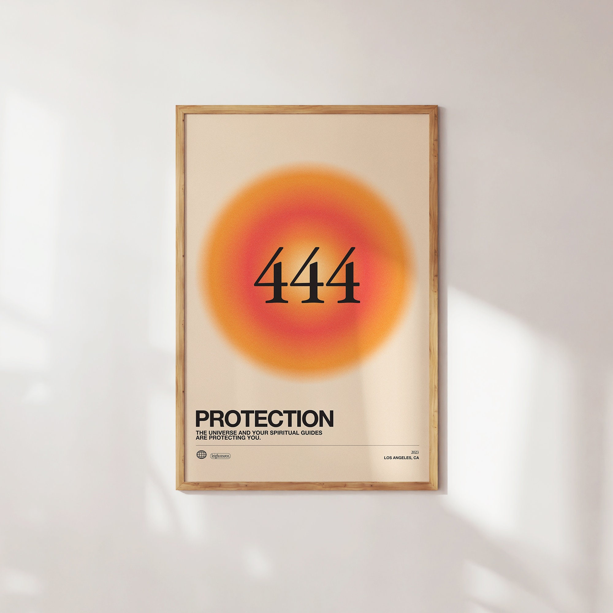 Angel Numbers Set 444,555,666 Poster Wall Art Print, Gradient Aura ...