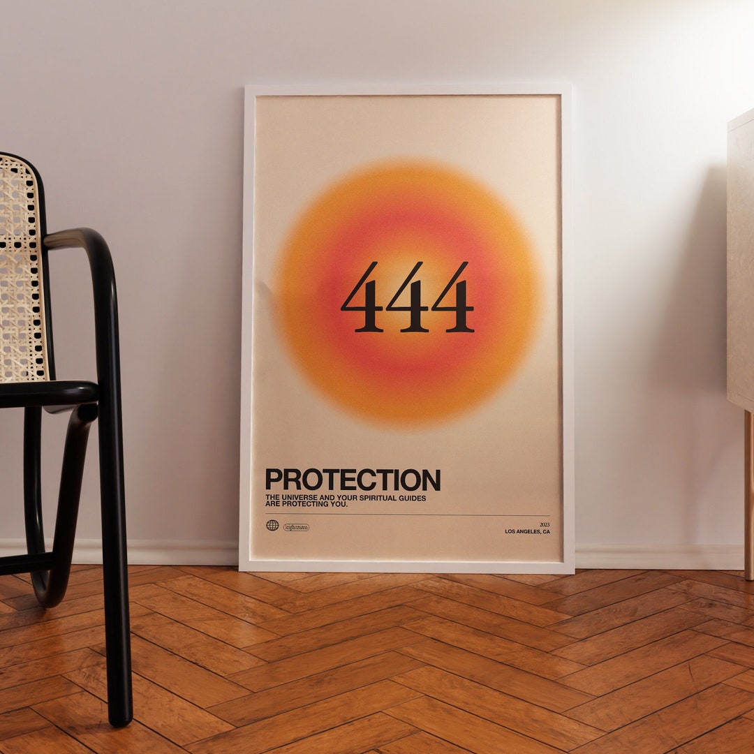 Angel Number 444 Poster Instant Printable Download, Angel Number Wall ...