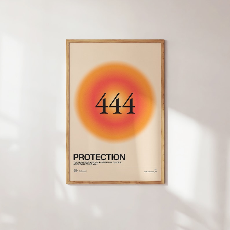 Angel Number 444 Poster Instant Printable Download, Angel Number Wall ...