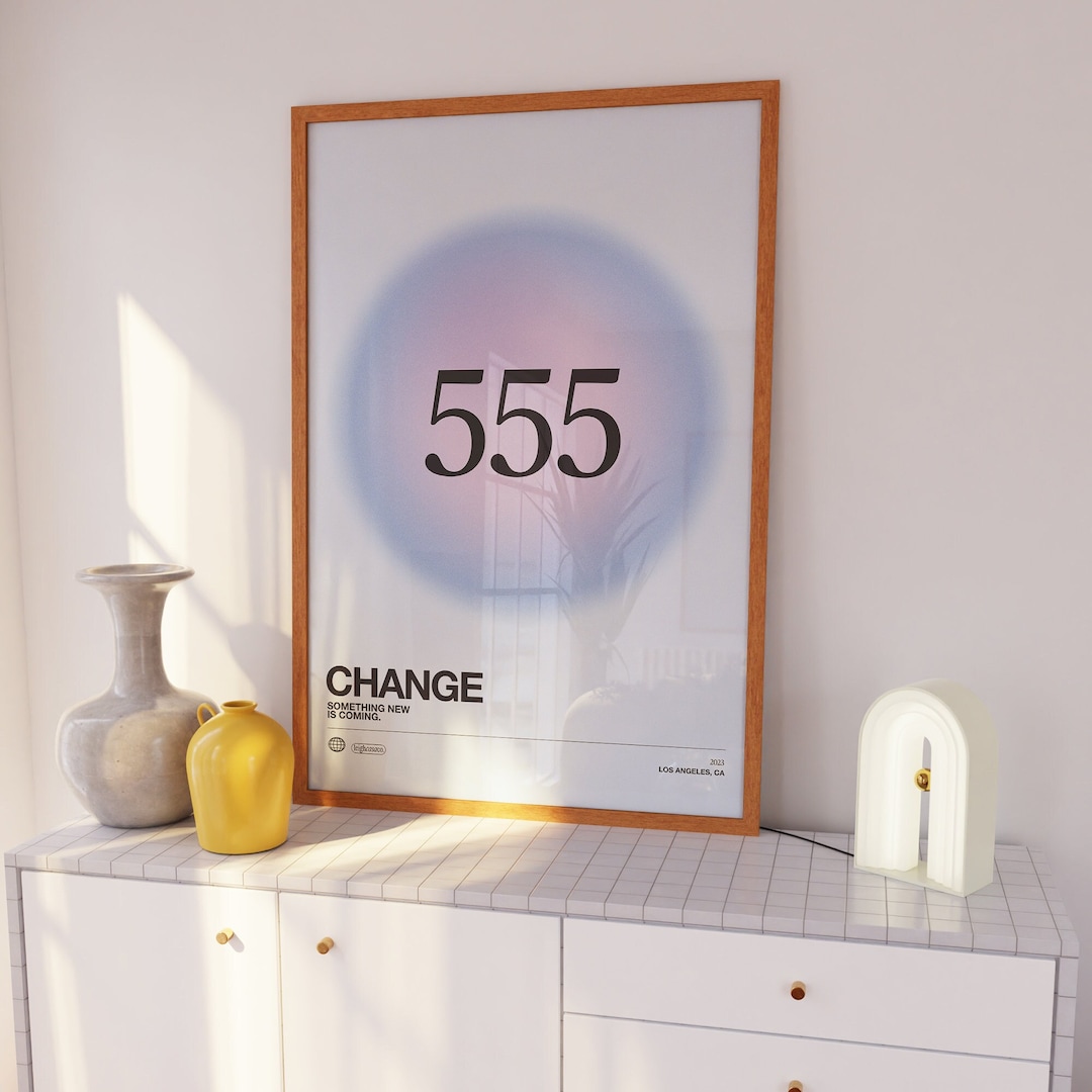 Aura Angel Number 555 Poster Instant Printable Download, Angel Number ...