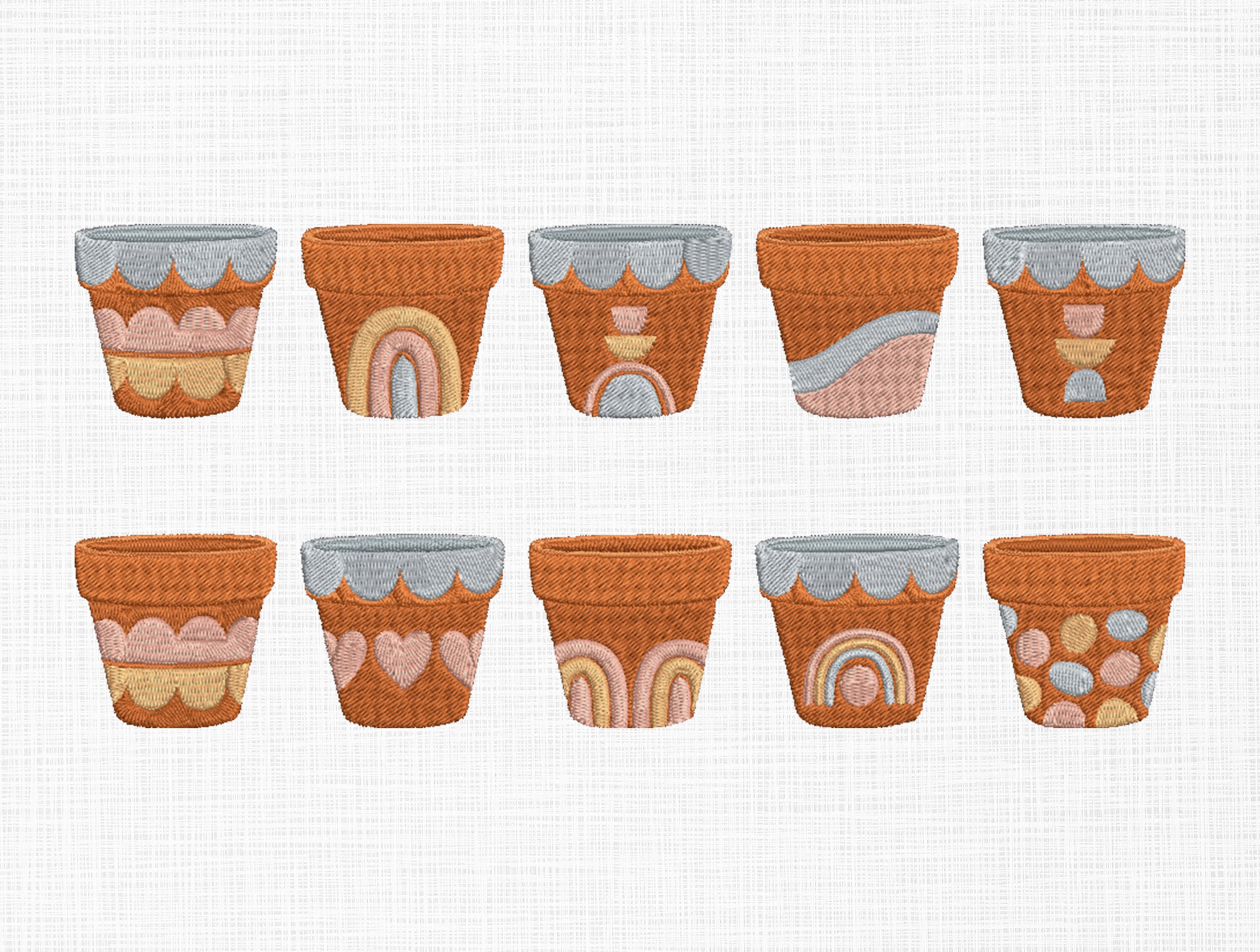 Boho Flower Pot Embroidery Flower Pot Embroidery Embroidery Design Boho ...