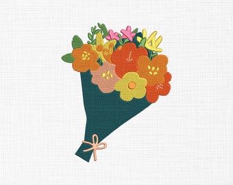 Flowers Bundle Embroidery Design Flower Bouquet Embroidery Design ...