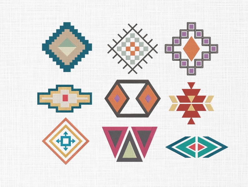 Aztec Bundle Embroidery Design Southwest Geometric Embroidery Design ...