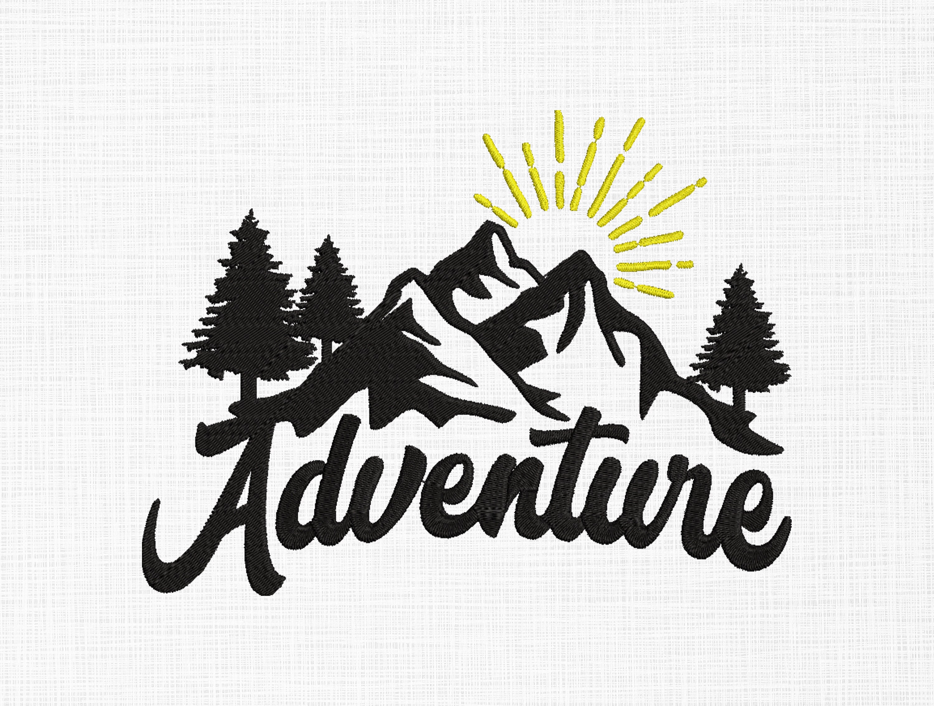 Adventure Embroidery Design Adventure With Mountains - Etsy