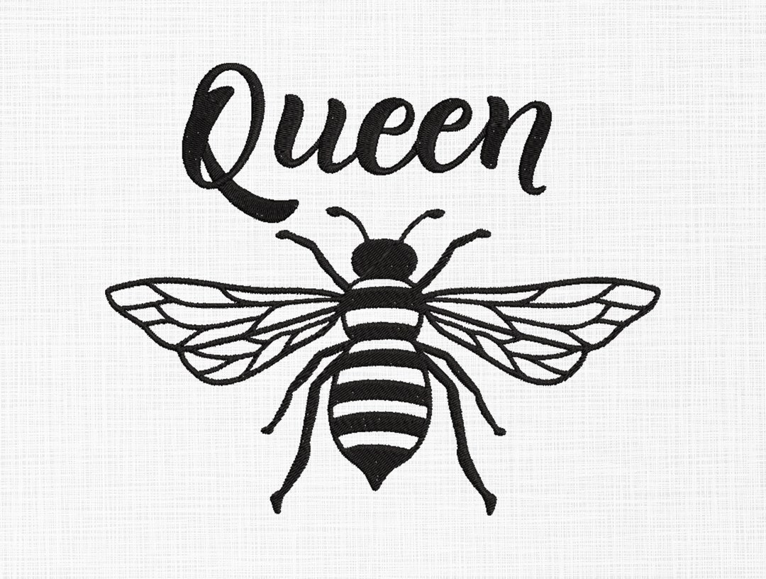 Queen Bee Embroidery Design Queen Embroidery Design Machine Embroidery ...